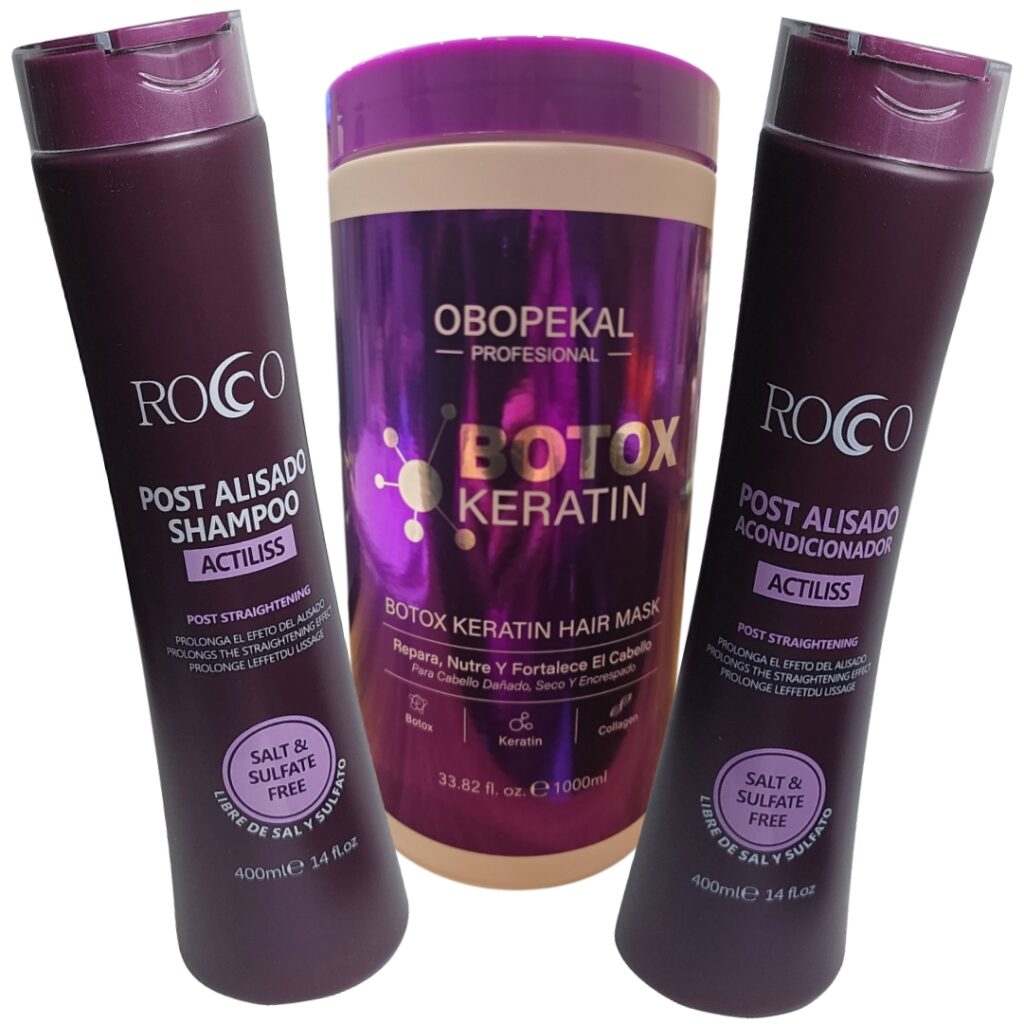 Shampoo y Acondicionador para Post alisado sin sal + Mascara Capilar ...